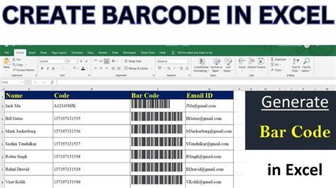 Apply Barcode In Excel How To Create Barcode In Excel Youtube