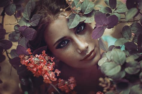 Face Women Model Portrait Photography Green Fashion Spring