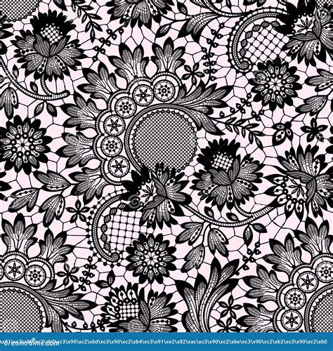 Vector Black Lace Seamless Pattern Stock Vector Illustration Of