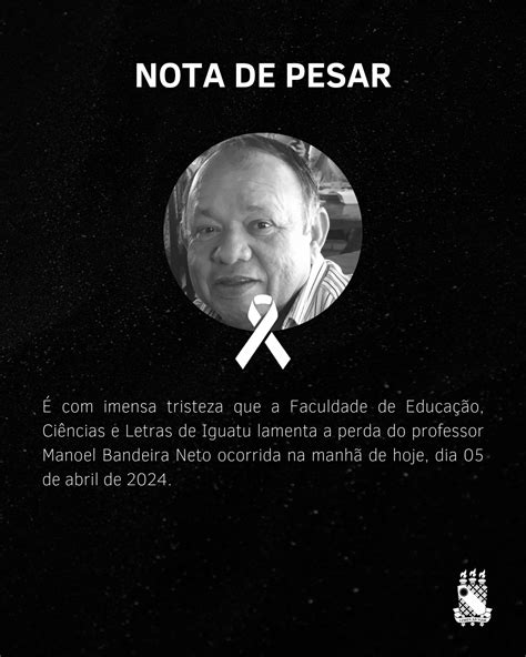 Nota De Pesar Pelo Falecimento Do Professor Manoel Bandeira FECLI