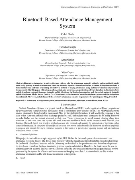 Bluetooth Based Attendance Management System Pdf Bluetooth Top