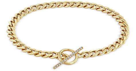Zoe Chicco Zoe Chicco 14k Yellow Gold Heavy Metal Diamond Pavé Toggle