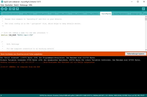 OTA No Response From ESP Issue 150 Easytarget Esp32 Cam