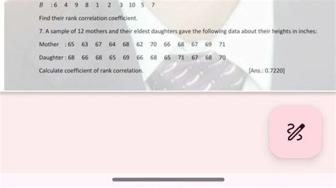 B 6 4 9 8 1 2 3 10 5 7 Find Their Rank Correlation Coefficient7 A S