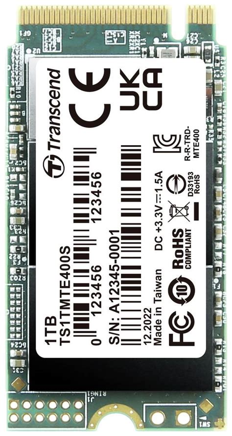 Transcend Mts400s 1 Tb Internal M2 Pcie Nvme Ssd 2242 Pcie Nvme 30 X4