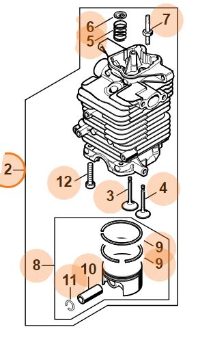 Stihl Cylinder Piston Kit 50mm 4282 020 1200 For BR Blow