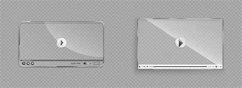 Glass Video Player Interface Transparent Window Vector Art At Vecteezy