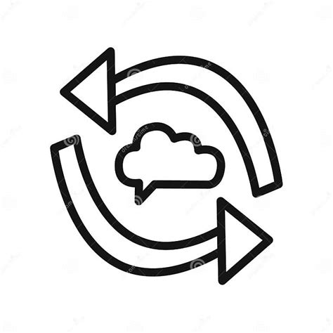 Synchronization Icon Black And White Vector Sign Stock Illustration Illustration Of Gear Data