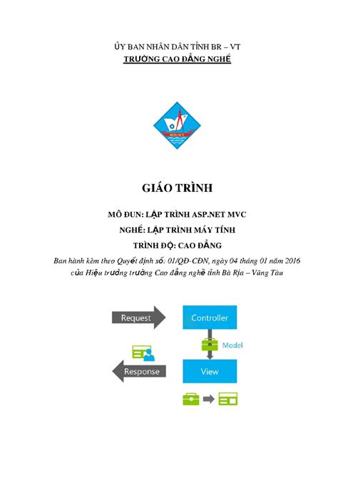 Giáo Trình Lập Trình Aspnet Mvc Nghề Lập Trình Máy Tính CĐ Kỹ Thuật Công Nghệ Bà Rịa Vũng