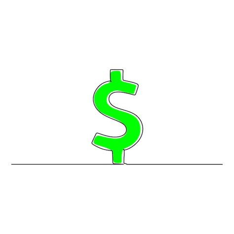 Une Ligne Dessinant Une Conception Continue Du Symbole Dargent Dollar