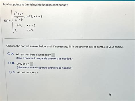 solved at what points is the following function
