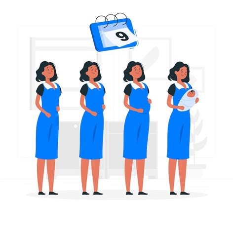 Free Vector Pregnancy Stages Concept Illustration