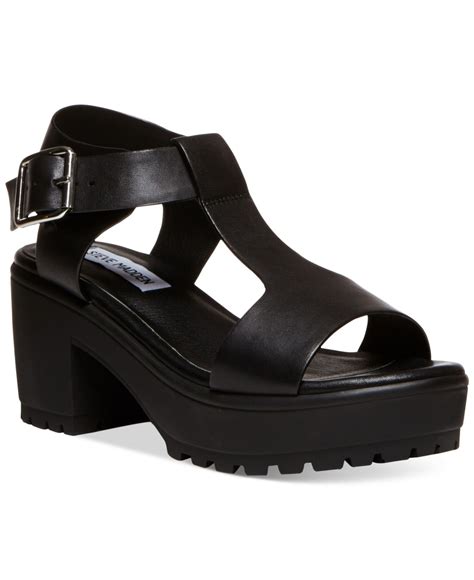 Steve Madden Womens Stefano Block Heel Platform Sandals In Black Lyst