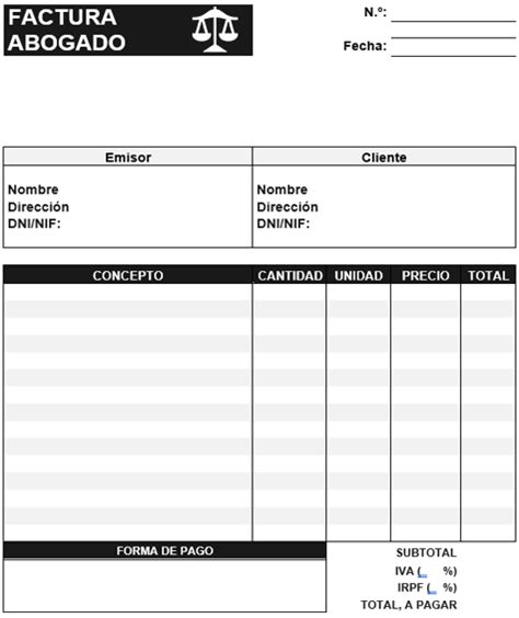 Modelo De Factura De Abogado [plantilla Gratis]