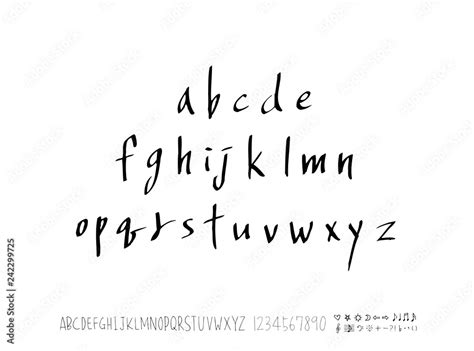 벡터 문자 손으로 쓴 글씨체 Stock Vector Adobe Stock