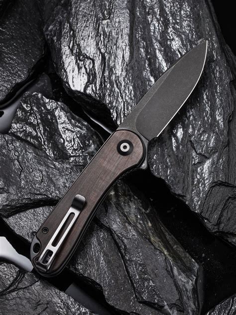 Civivi Elementum 2 96 D2 Black Stonewashed Ebony Wood Folding Knife C