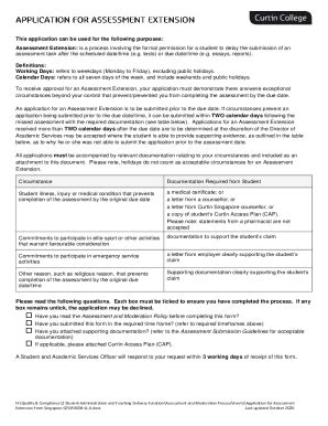 Fillable Online Application For Assessment Extension Form V1 Fax Email Print PdfFiller