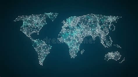 人的象iot技术连接全球性世界地图 小点做世界地图，事互联网 股票视频 视频 包括有 抽象 制作 94869505