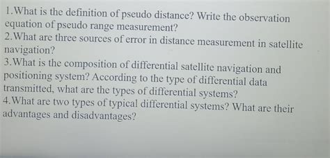 Solved What Is The Definition Of Pseudo Distance Write Chegg