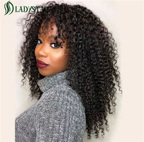 Jerry Curly Human Hair Wig With Bangs Brand Ladystar Hairlk