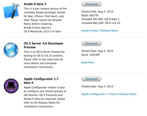 xcode 6b5 swift os x serveur beta