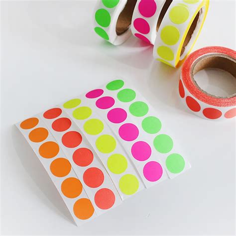 동그라미 형광 도트 원형 스티커 5color 동그란 땡땡이 포인트 꾸미기 선물 포장 컬러스티커 감도 깊은 취향 셀렉트샵 29cm