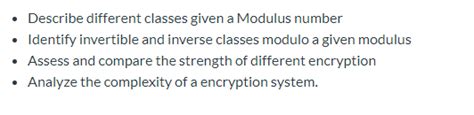Describe Different Classes Given A Modulus