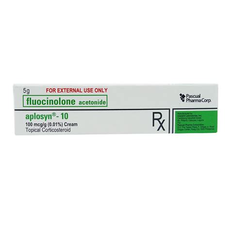 Aplosyn 10 Fluocinolone 001 Cream 5g Price In The Philippines