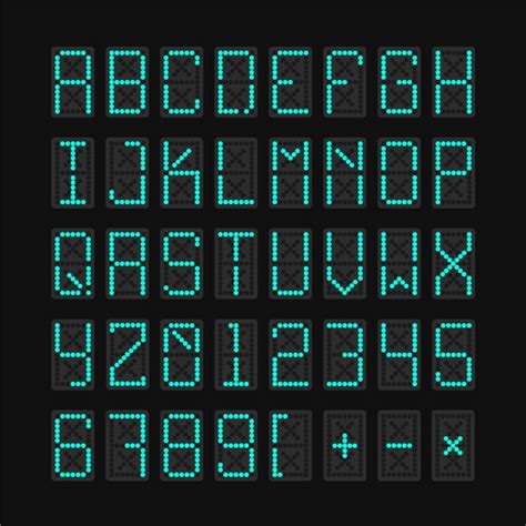 평면 디자인 디지털 디스플레이 글꼴 무료 벡터
