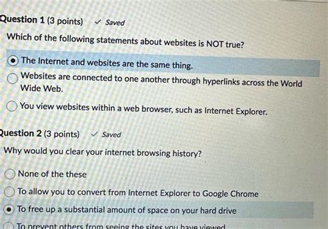 Solved Which Of The Following Statements About Websites Is Chegg