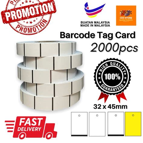 Barcode Tag Tagging Card Tag Label Pakaian Price Card Tag Card 1 Rolls
