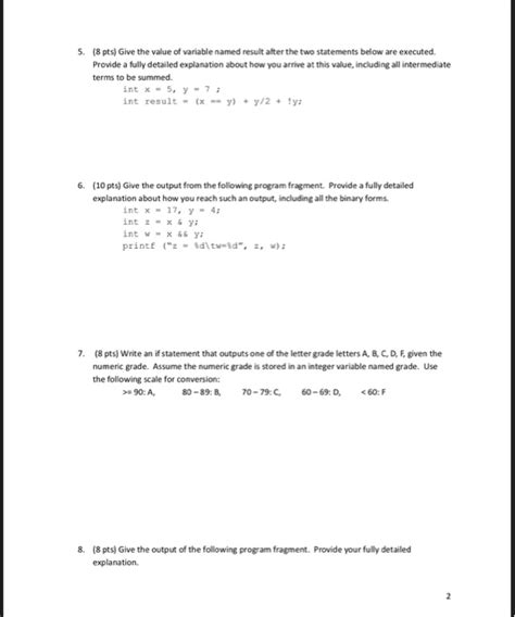 Solved 5 Pts Write An Expression That Evaluates To 1 If A