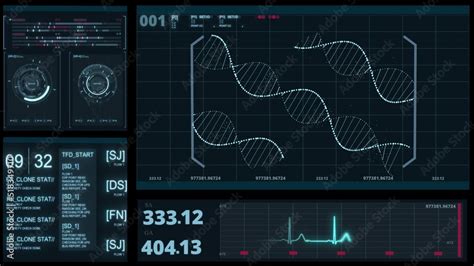 Detailed Digital Interface Of Futuristic Dna Analysis Process Human Dna Sequence Monitor High