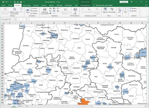 Germany Excel Macro Map Of Districts Kreis