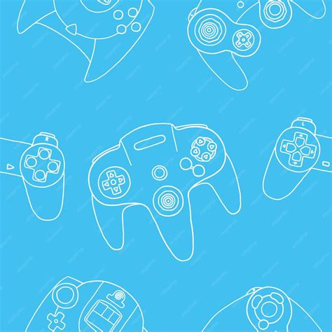 Premium Vector Game Controllers Seamless Pattern Wallpaper In Outline Doodle Flat Style
