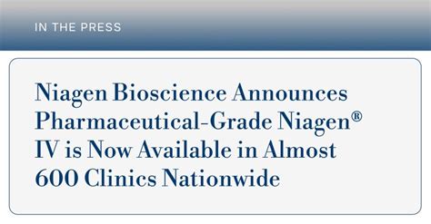 Niagen Bioscience Expands Clinical Network For Nad Boosting Therapy