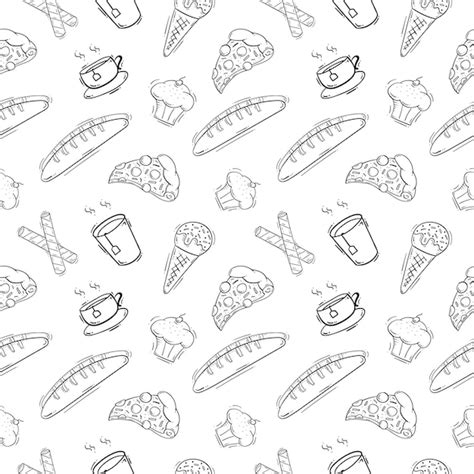 Premium Vector Food Pattern Seamless Pattern Of Food And Beverage In