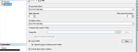 What Does Include Step Output In History Setting Control In Sql Server Agent For Tsql Steps