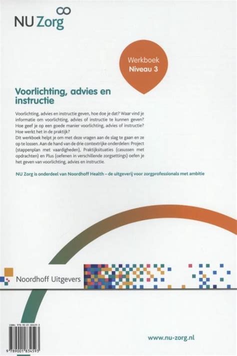 NU Zorg Voorlichting Advies En Instructie Niveau 3 Werkboek