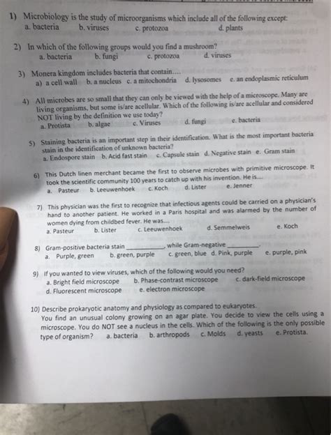 Solved Microbiology Is The Study Of Microorganisms Which Chegg