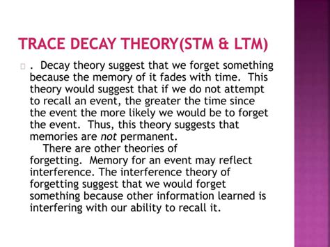 Forgetting And Theories Of Forgetting Pptx Data Storage And