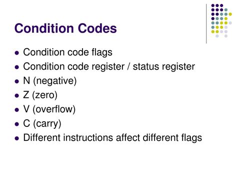 Condition Codes 1 Condition Flags And Codes Processors