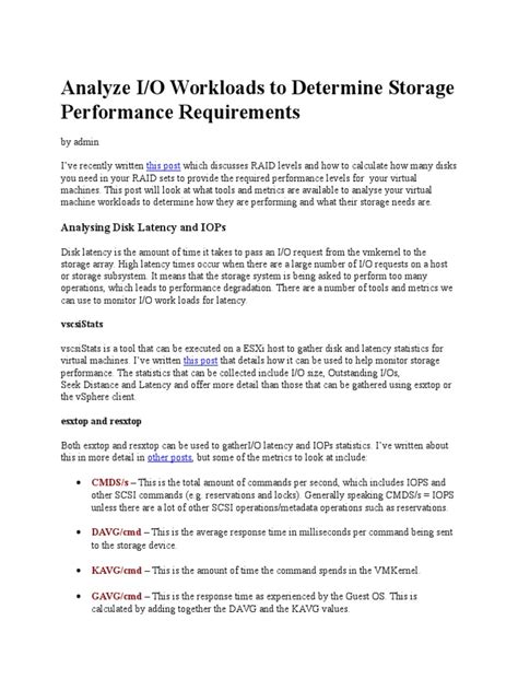 Analyzing Virtual Machine Workloads To Determine Storage Performance Requirements Pdf Hard