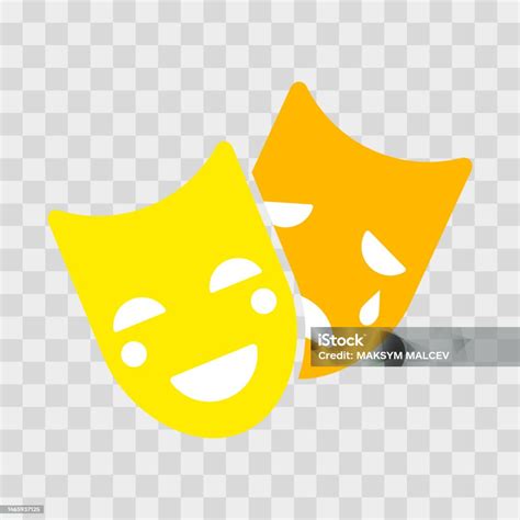연극 마스크 아이콘입니다 코미디와 비극 연극 마스크 아이콘입니다 가장 무도회 마스크 투명한 배경에 격리된 벡터 그림