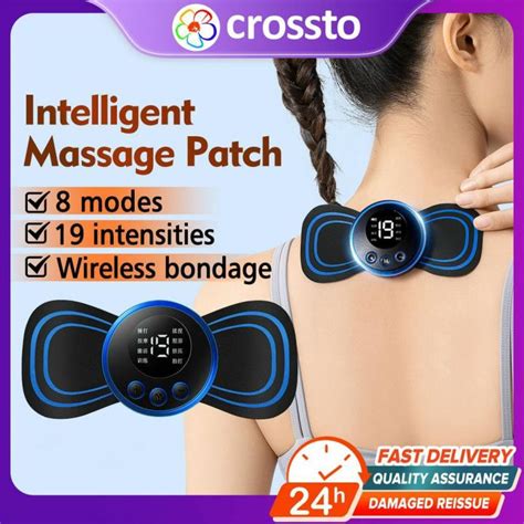 ☝neck Massager Ems Cervical Vertebra Massage Patch Electric Pulse Neck