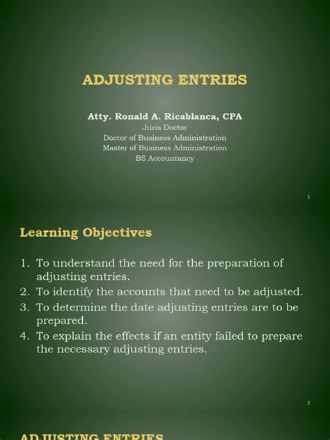 Adjusting Entries Pdf Debits And Credits Depreciation