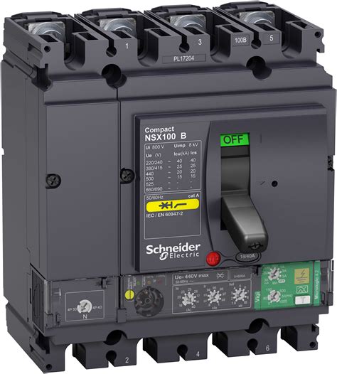 Effektbryter Nsx100b Med Micrologic 4 2 40a 4p Med Jordfeilvern