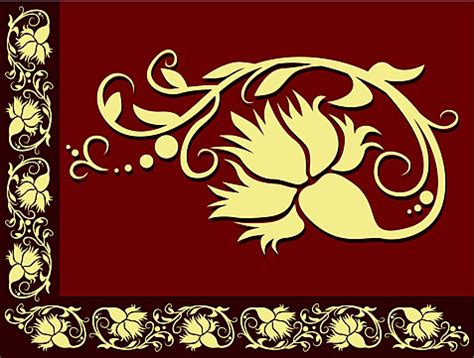 Dark Red Floral Border Design Element Curve Decor Vector Design Element Curve Decor PNG And