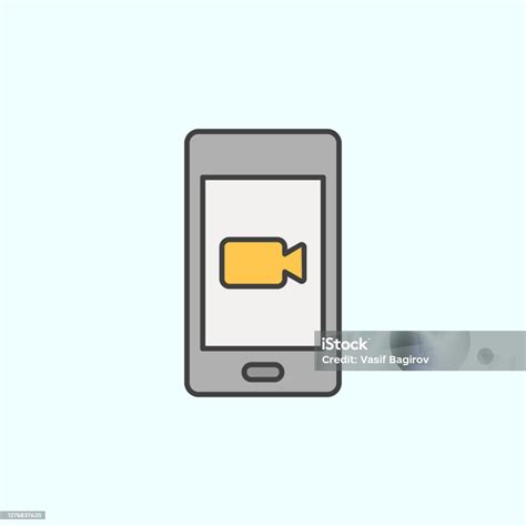 모바일 카메라 컬러 벡터 아이콘 벡터 일러스트 가정용 캠코더에 대한 스톡 벡터 아트 및 기타 이미지 가정용 캠코더 개념