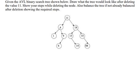 Solved Given The Avl Binary Search Tree Shown Below Draw